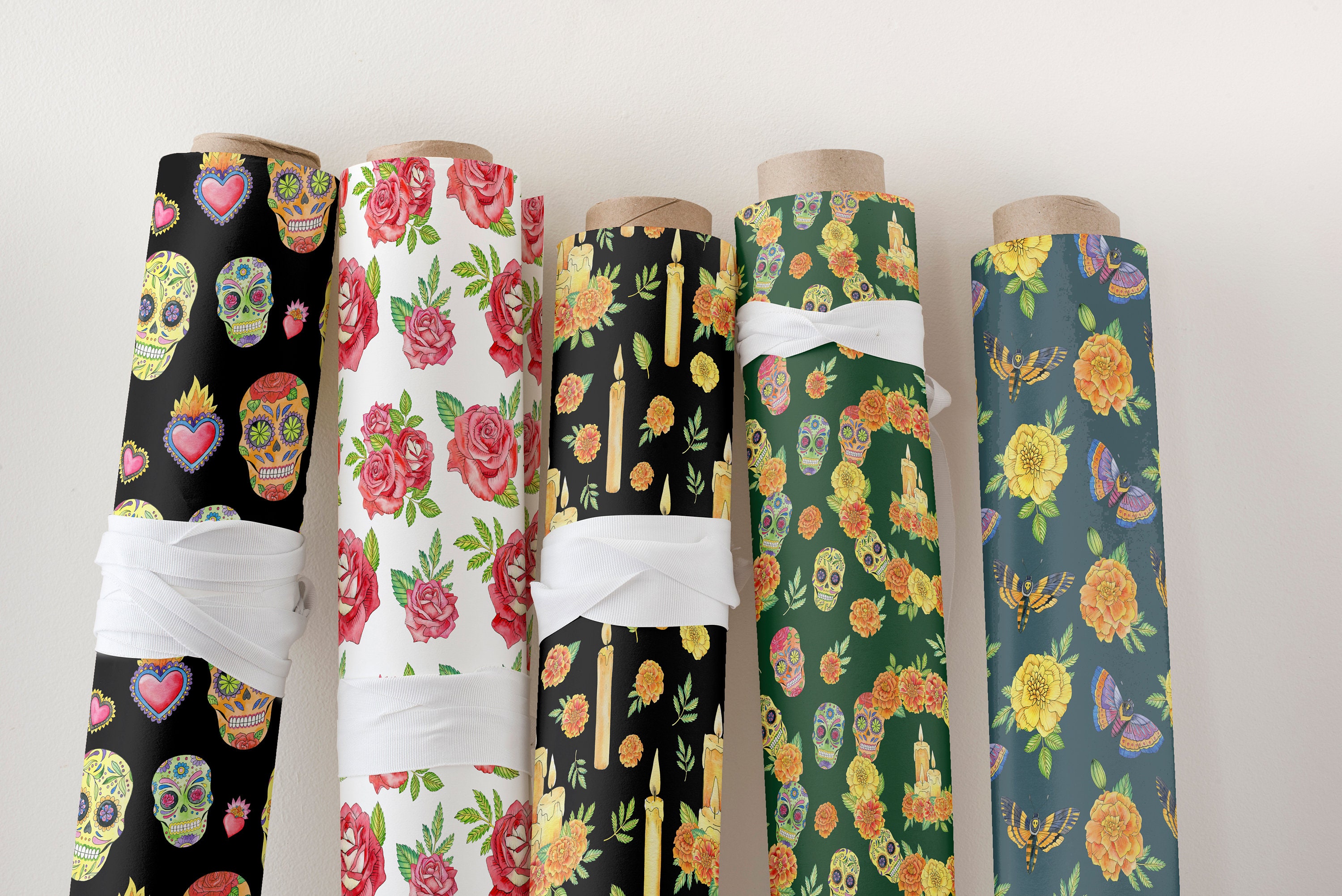 Watercolor Day of the Dead Mexican Digital Paper Pack. El Día De Los ...