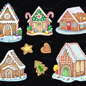 Gingerbread House Christmas Clipart Set. Winter Bakery, Christmas ...