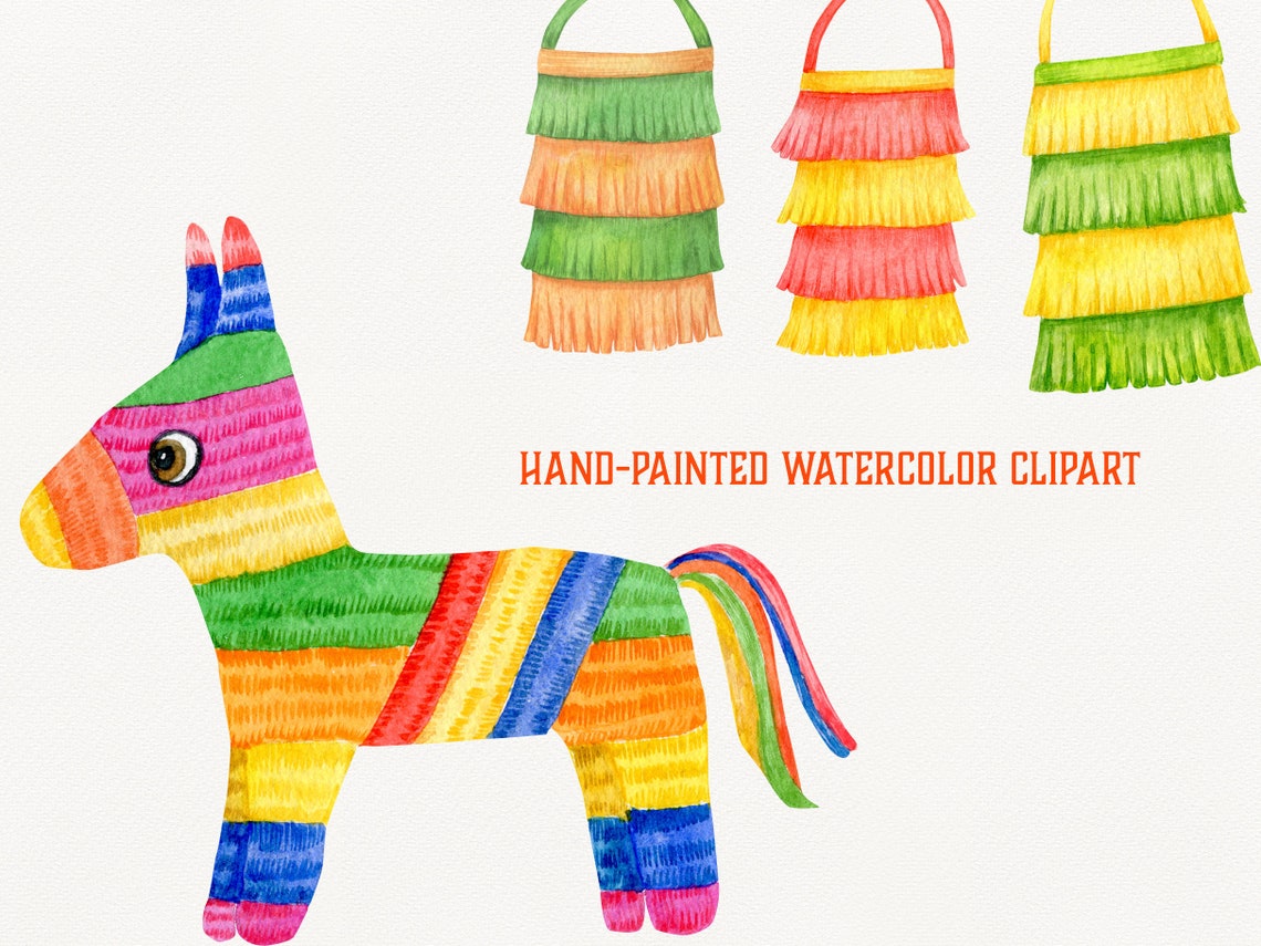 Watercolor Mexican Fiesta Clipart Set. Cinco De Mayo Summer - Etsy