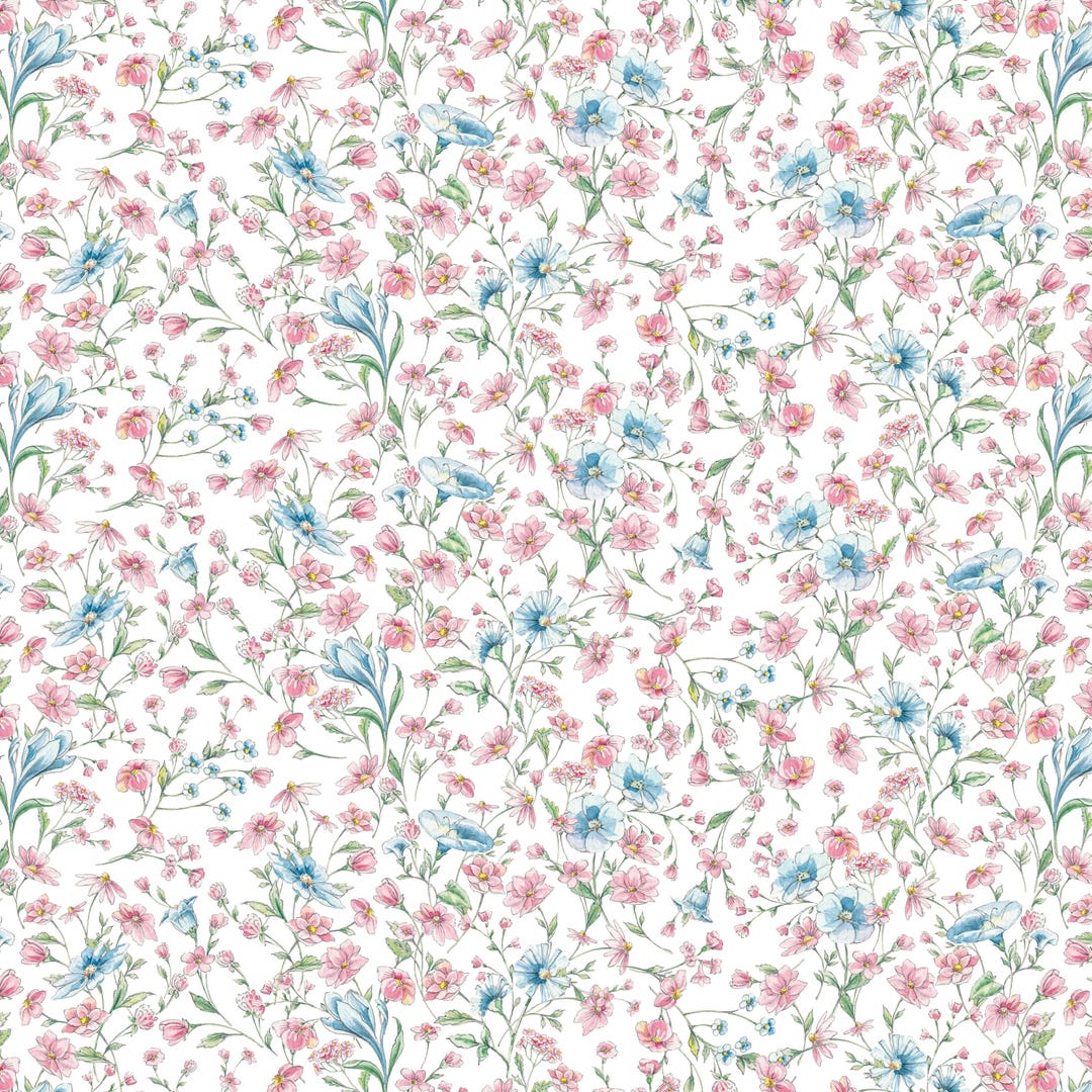 Acufactum Fabric Sea of Flowers Cotton Carola Gutwill - Etsy