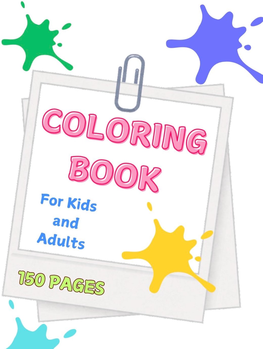 150 Page Coloring Book for Kids and Adults - Etsy