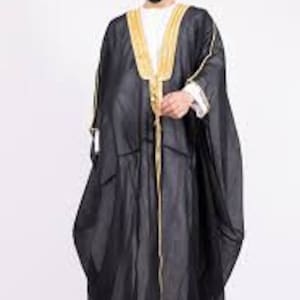 Bisht Islamic Arab Dress Sheikh Imam Kaftan Cloak Bisht Abaya Eid Robe ...