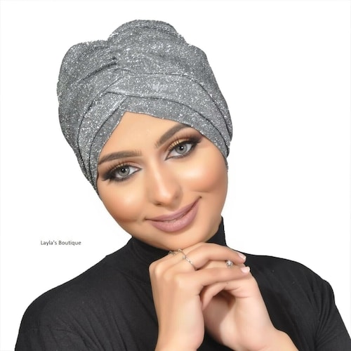 Original Design Glitter Fabric Turban Sparkling Turban - Etsy