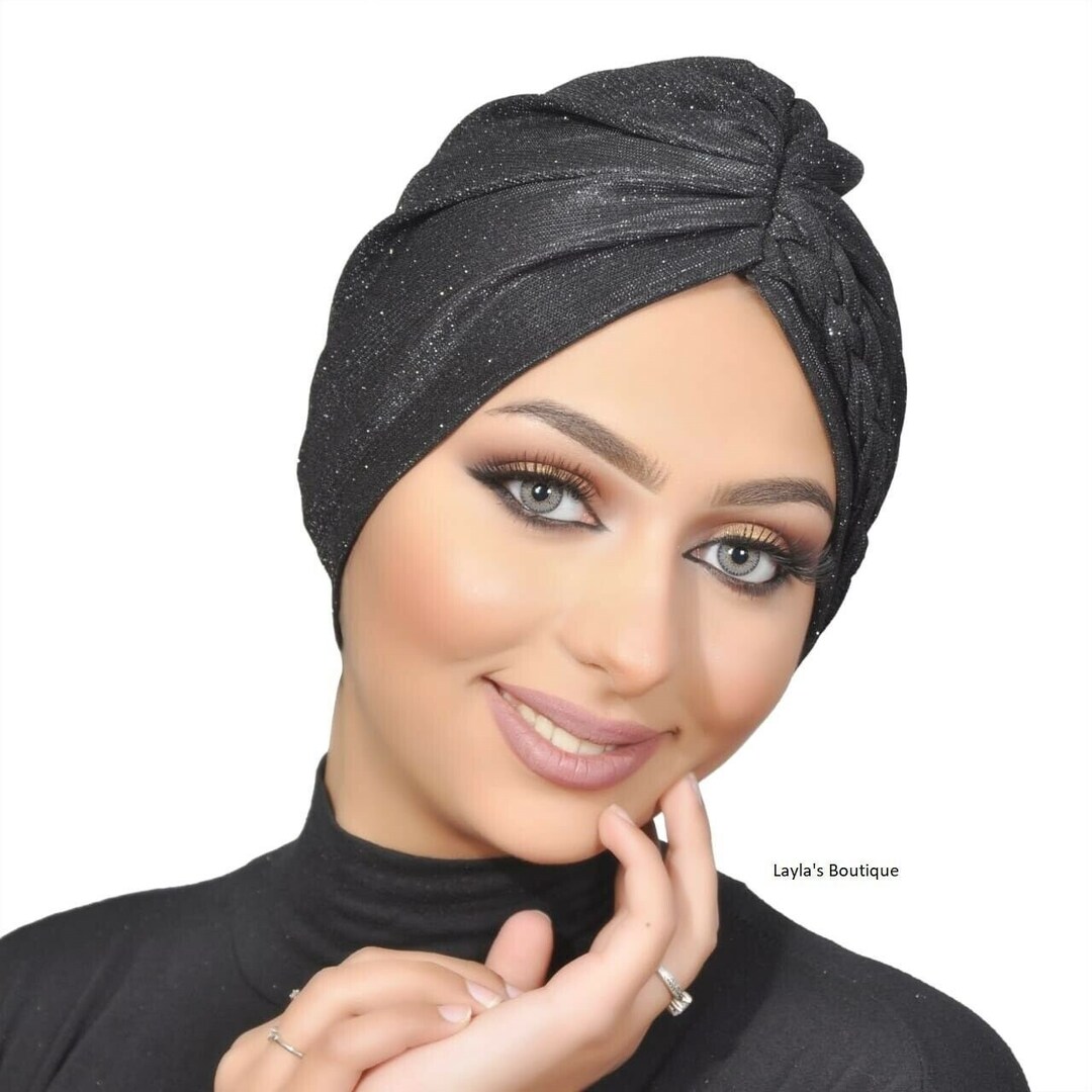 Turban Braided Glitter Fabric Turban Sparkling Turban - Etsy