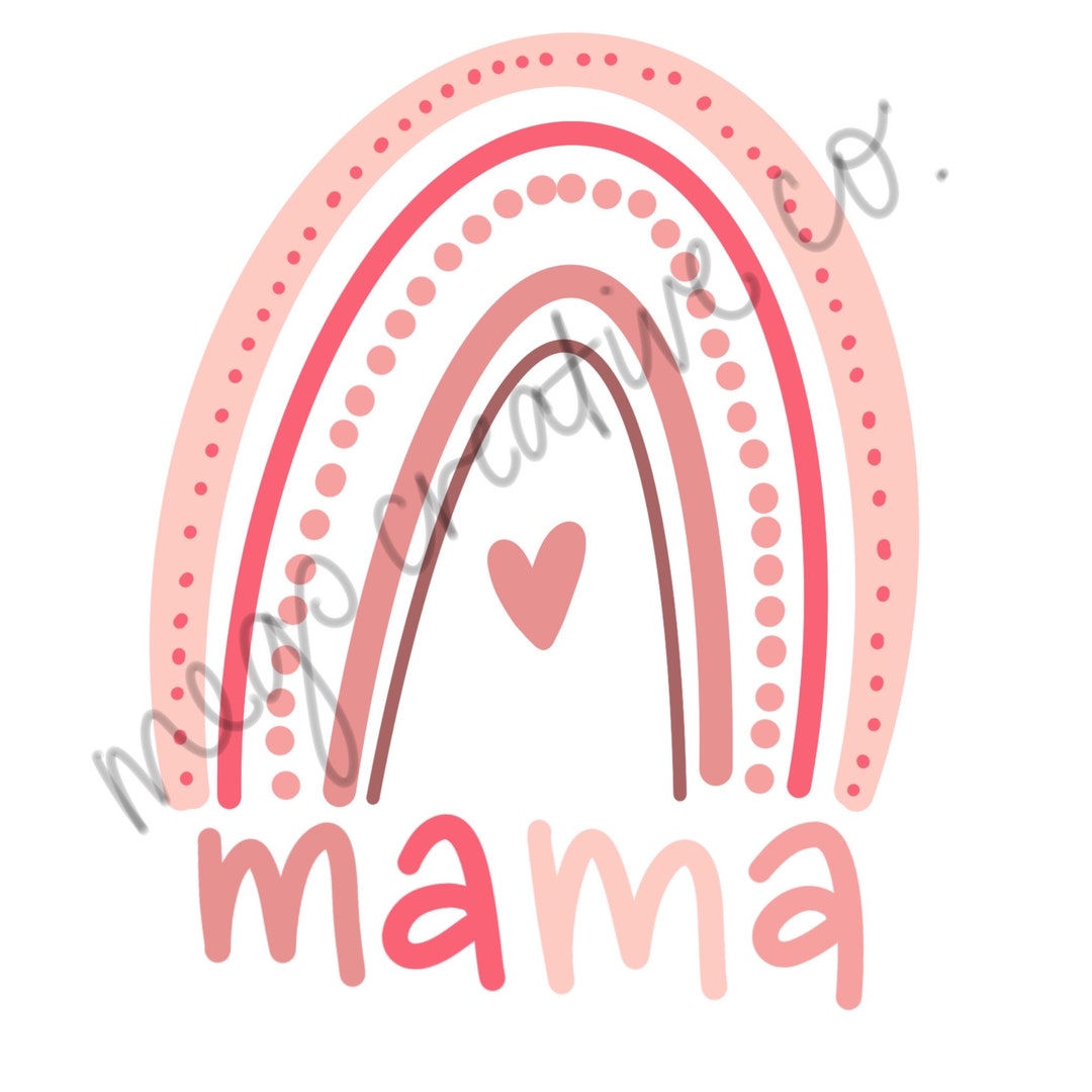 Mama PNG File, Girl Mama, Rainbow, Pinks - Etsy