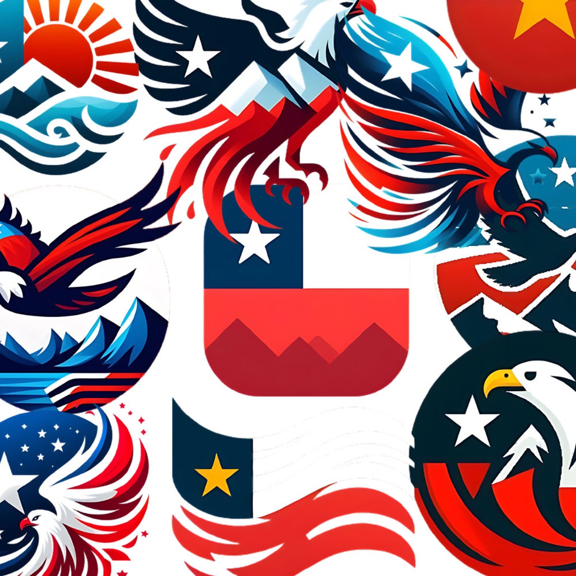 Chile Flag Logo Theme, PNG Instant Download - Etsy