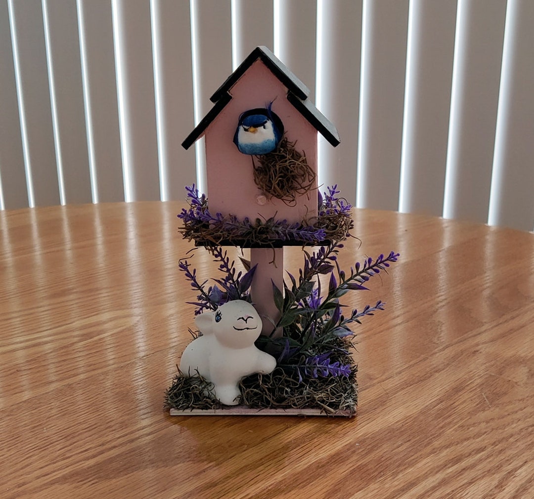 Mini Easter Bird House, Lighted, Farmhouse Decor, Home Decoration ...