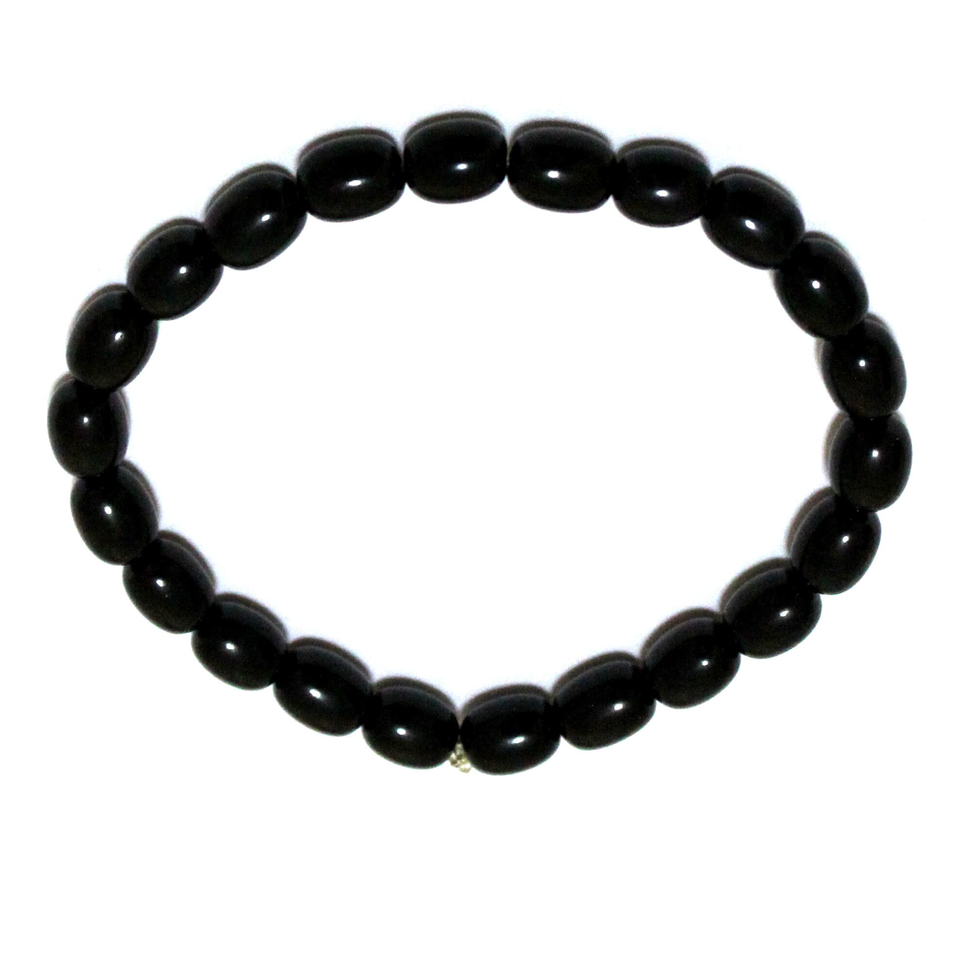 Jet Stone Black Gemstone Beads Bracelet Healing Protection | Etsy