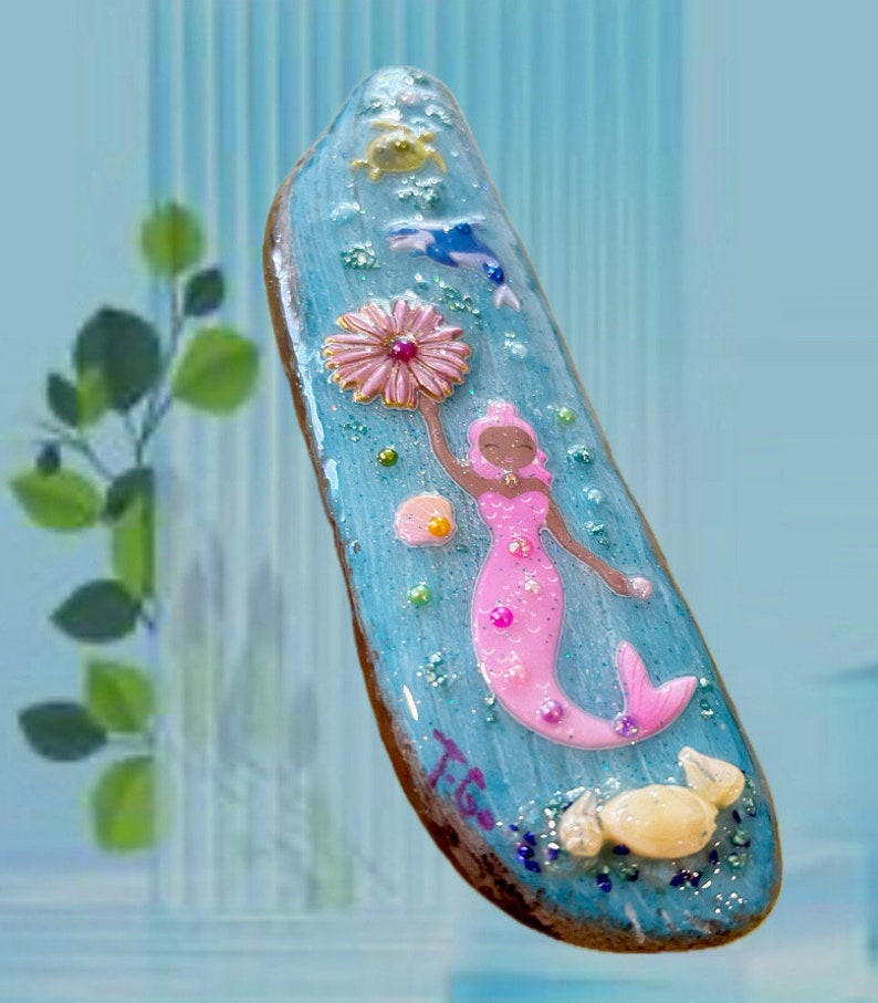 Drift Wood Hand Made Mermaid Art Decor Hanging Ornament Coastal Ocean ...