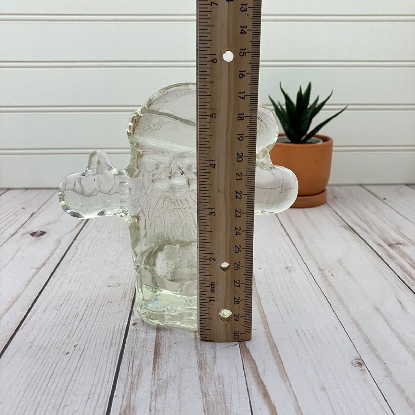 Vintage Kosta Boda Santa Claus Candle Holder Clear Art Glass Tealight ...