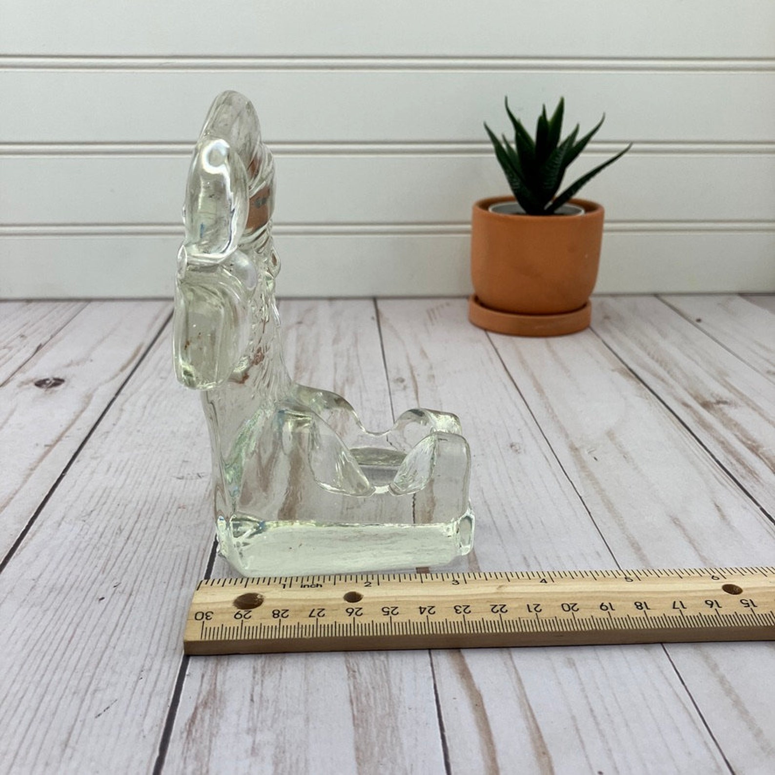 Vintage Kosta Boda Santa Claus Candle Holder Clear Art Glass Tealight ...
