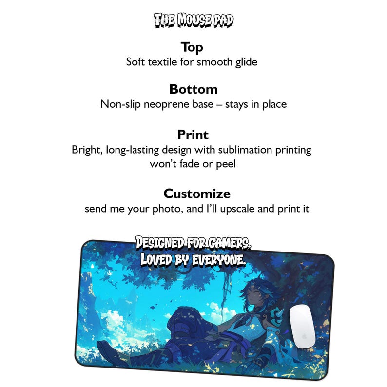 Genshin Impact Xiao Mouse Pad - Genshin Impact Desk Mat - Large Game ...