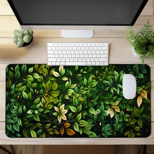 Green Leaves Gaming Mouse Pad – Large Gaming Mouse Pad - Gamer Desk Mat ...