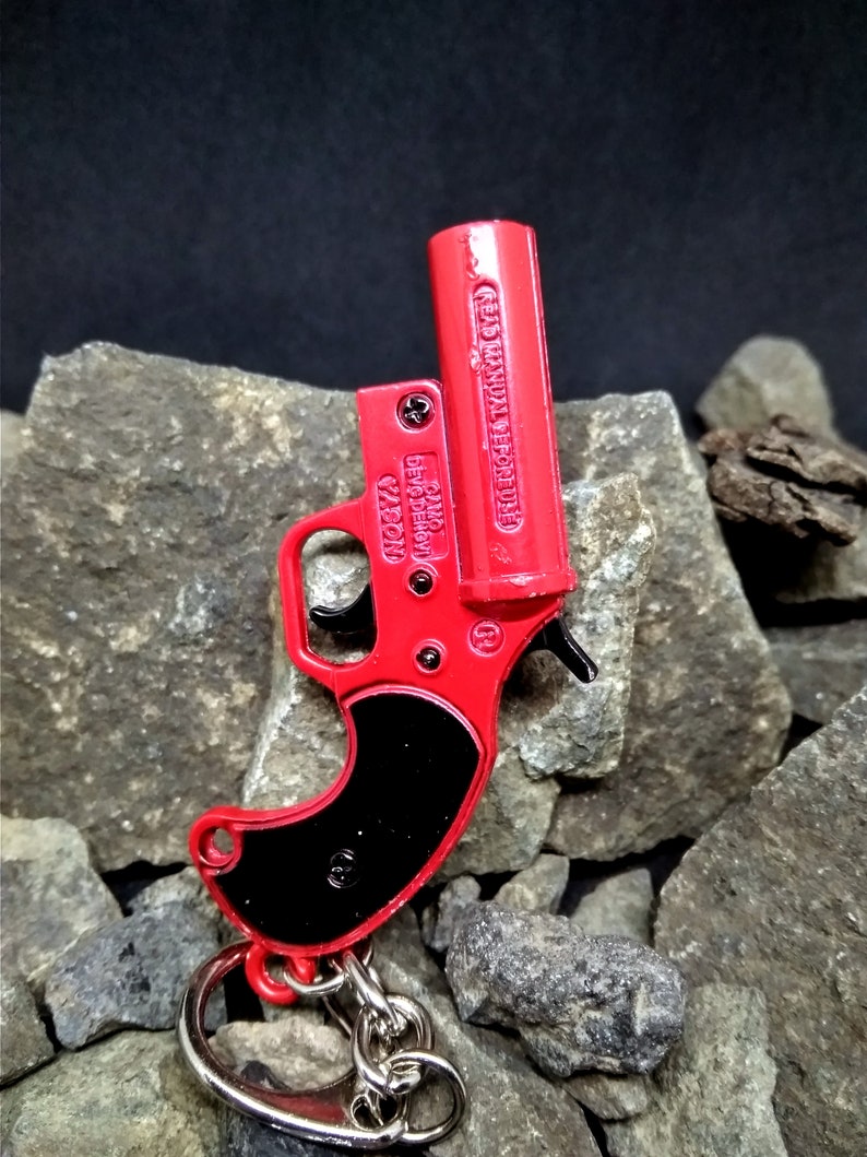 Red Flare Gun Mini keychain Weapon Battle Royale gift | Etsy