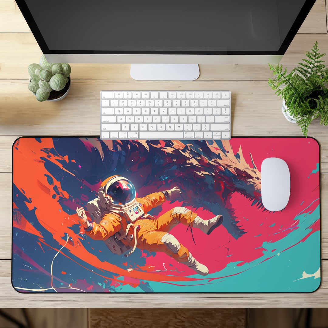 Futuristic Space Mouse Pad - Cartoon Space Art Desk Mat - Large Gaming ...