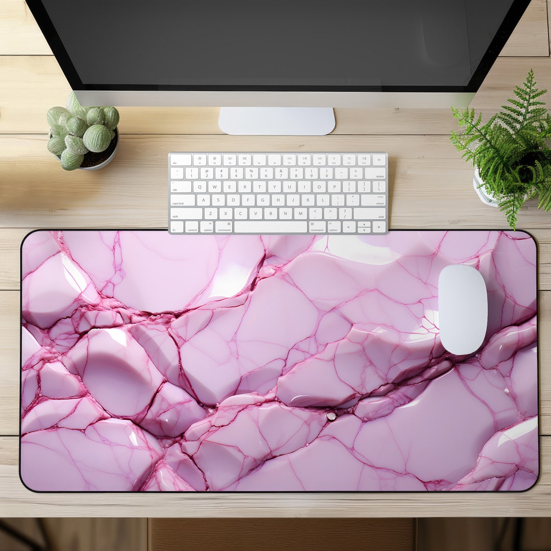 Pink Marble Stone Gaming Mouse Pad – Marble Texture Mouse Mat - Cute ...