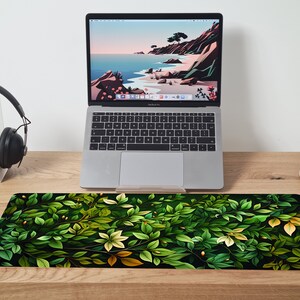 Green Leaves Gaming Mouse Pad – Large Gaming Mouse Pad - Gamer Desk Mat ...