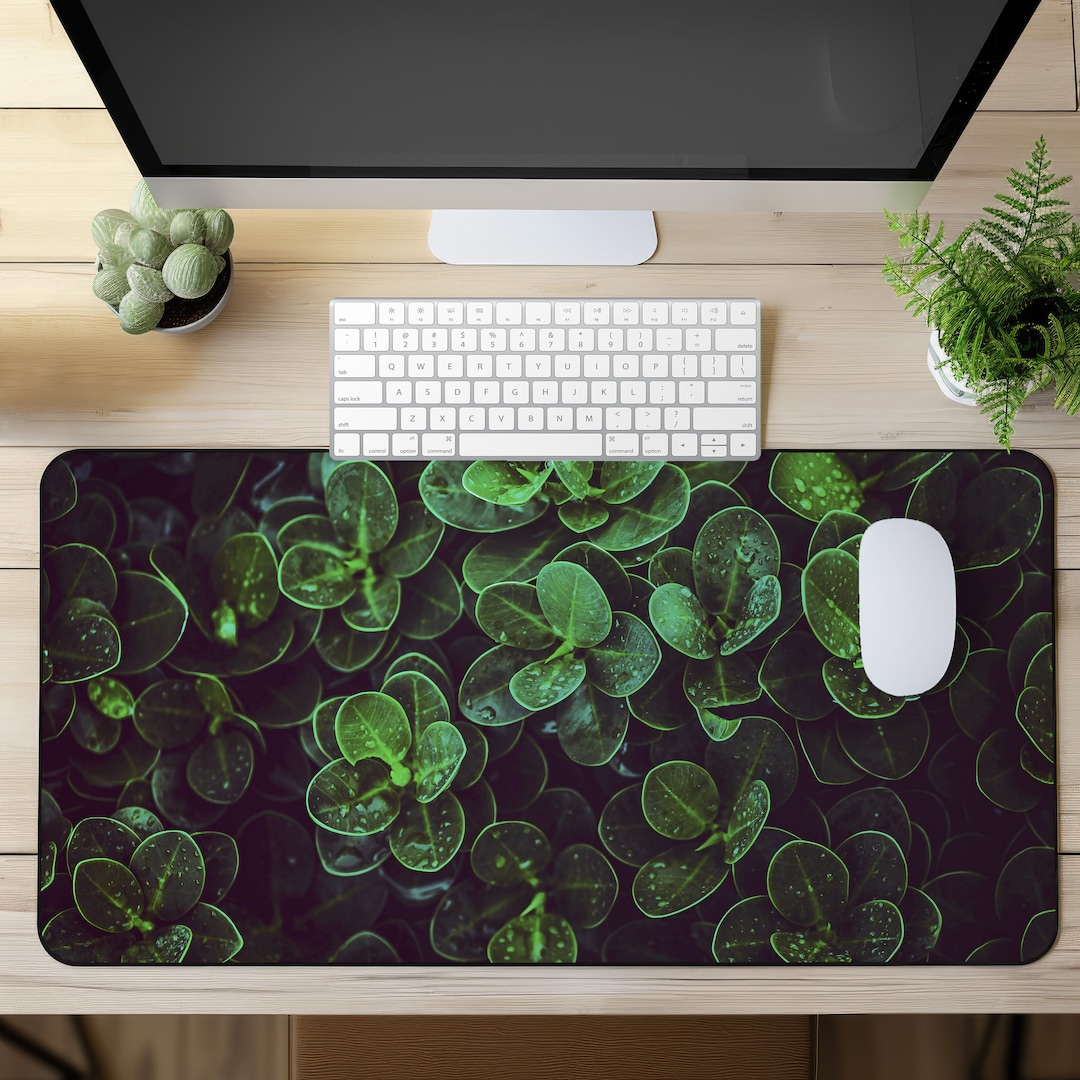 Plant Mouse Pad - Botanical Desk Mat - Large Gaming Mouse Pad - Desk ...