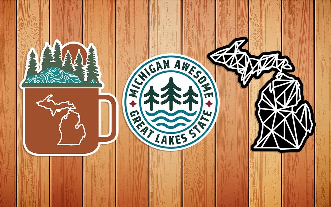 State of Michigan Theme Die-cut Stickers - Etsy