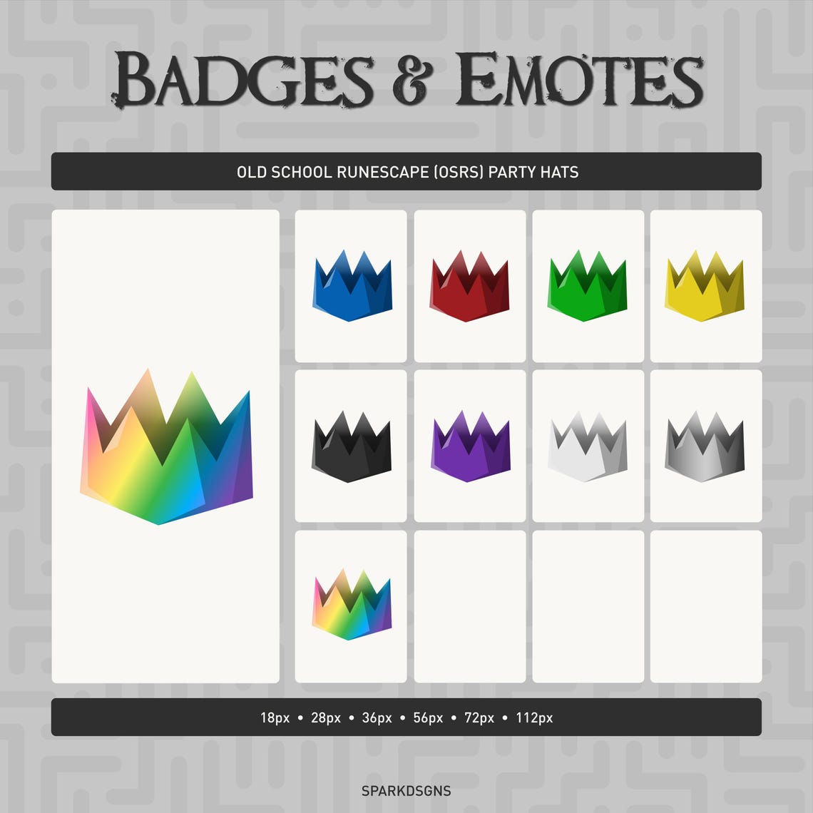 OSRS Party Hat Stream Badges & Emotes (digital File) - Etsy
