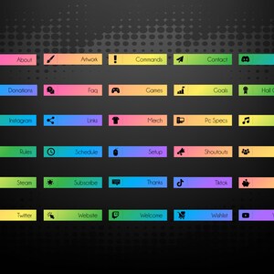 Multicolored | 30 Panels | Twitch - Kick - Youtube | Streaming - Etsy