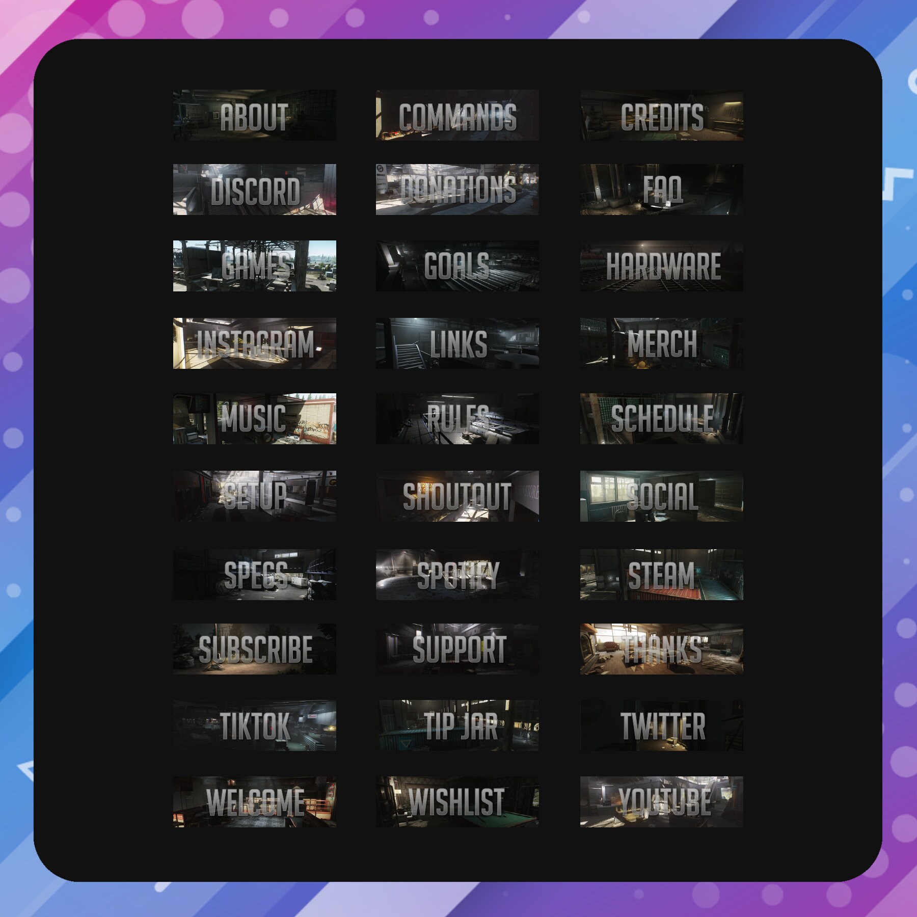 Tarkov Scenes V1 | 30 Panels | Twitch - Kick - Youtube | Streaming ...