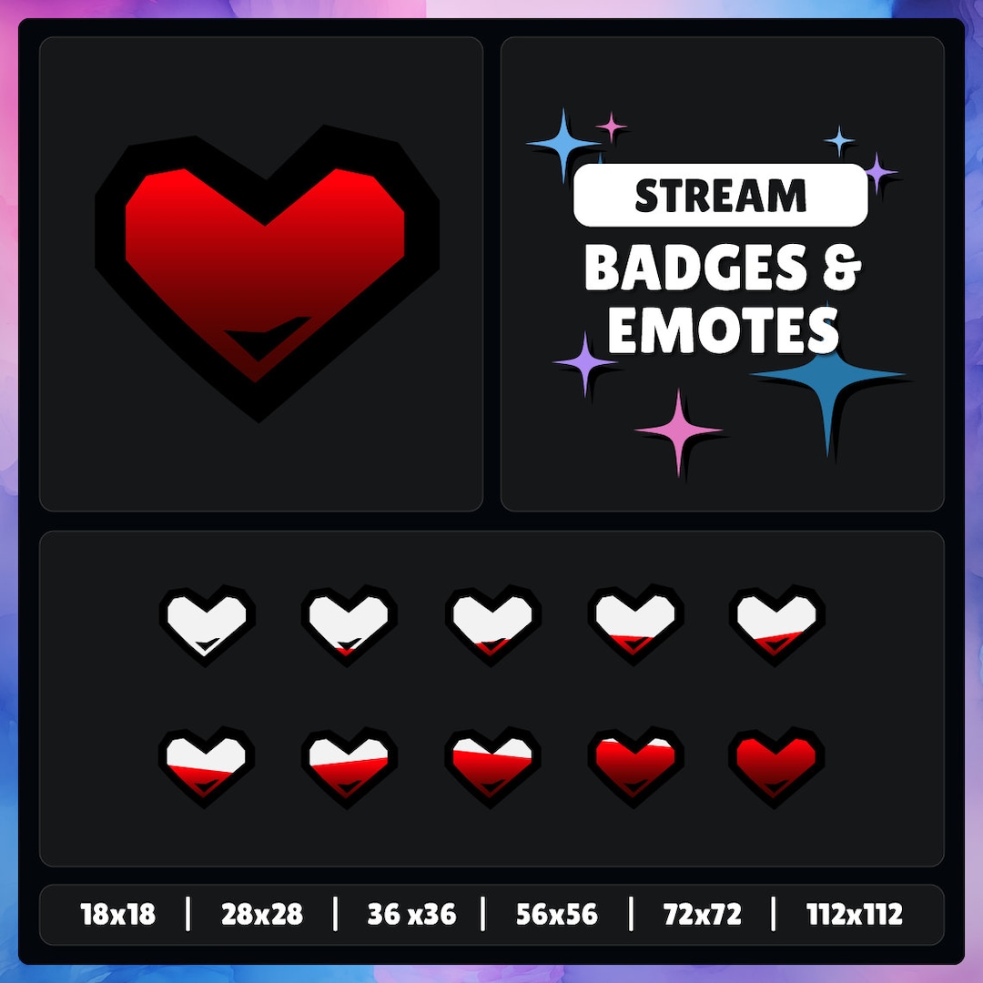 DBD Exhausted Heart Badges: Twitch Sub Emotes (digital File) - Etsy