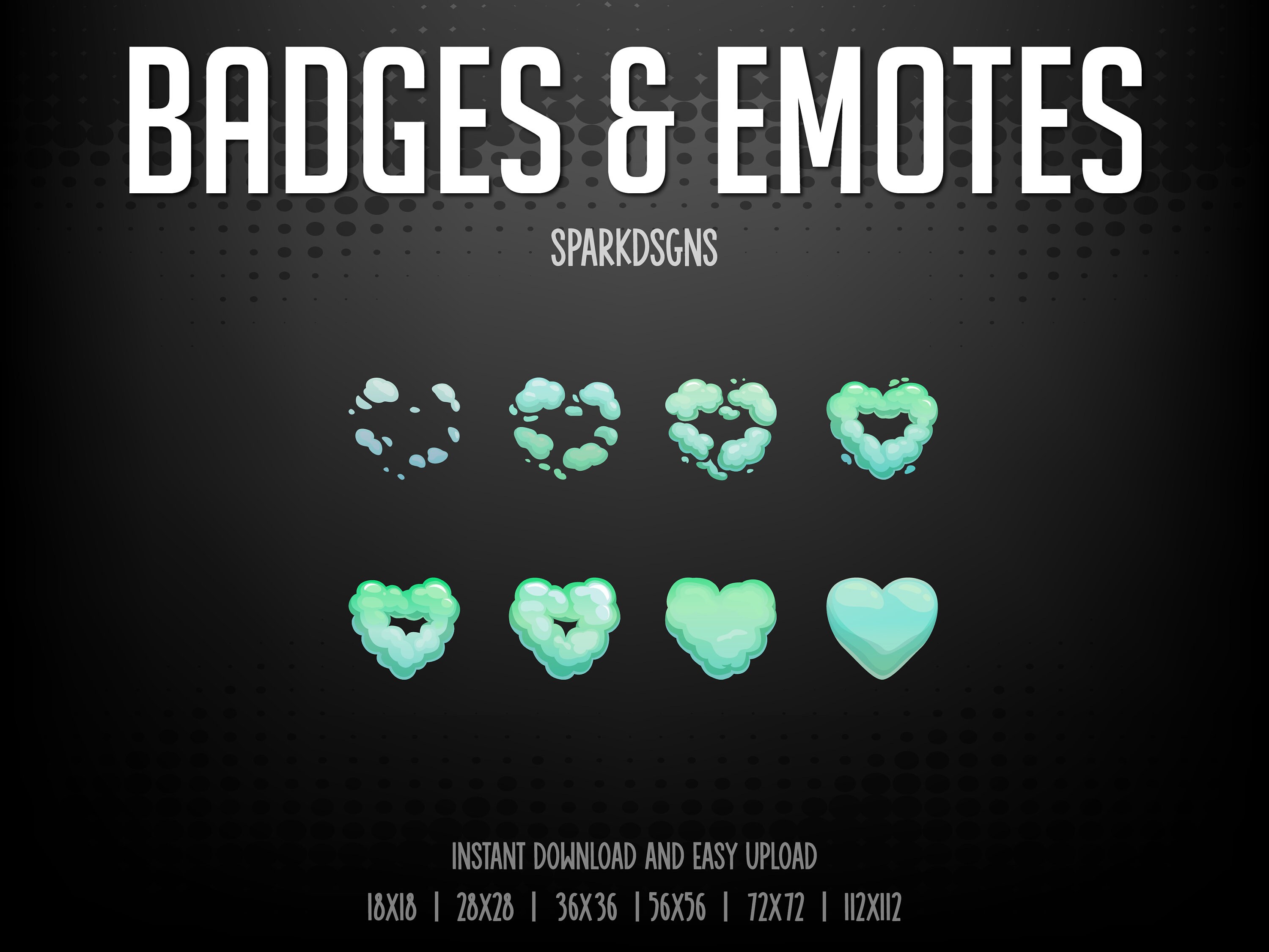 Cloud Heart Jade Twitch Youtube Discord Kick Sub Badges Points Bits ...