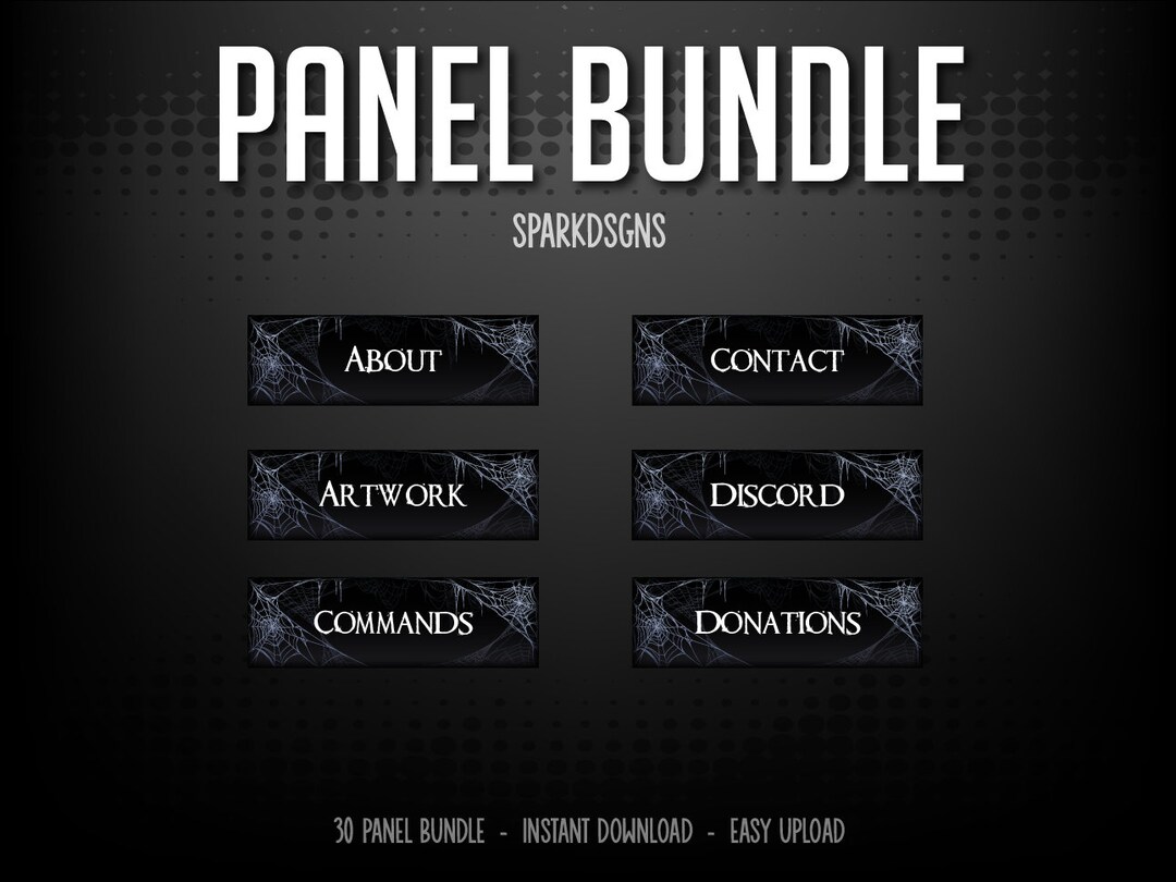 Spider Webs | 30 Panels | Twitch - Kick - Youtube | Streaming - Etsy