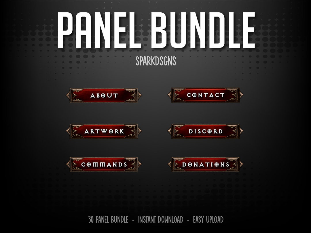 Diablo Rustic 30 Panels Twitch Kick Youtube Streaming - Etsy