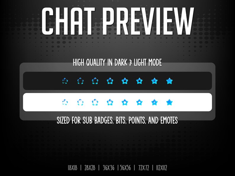 Star Blobs Blue Twitch Youtube Discord Kick Sub - Etsy