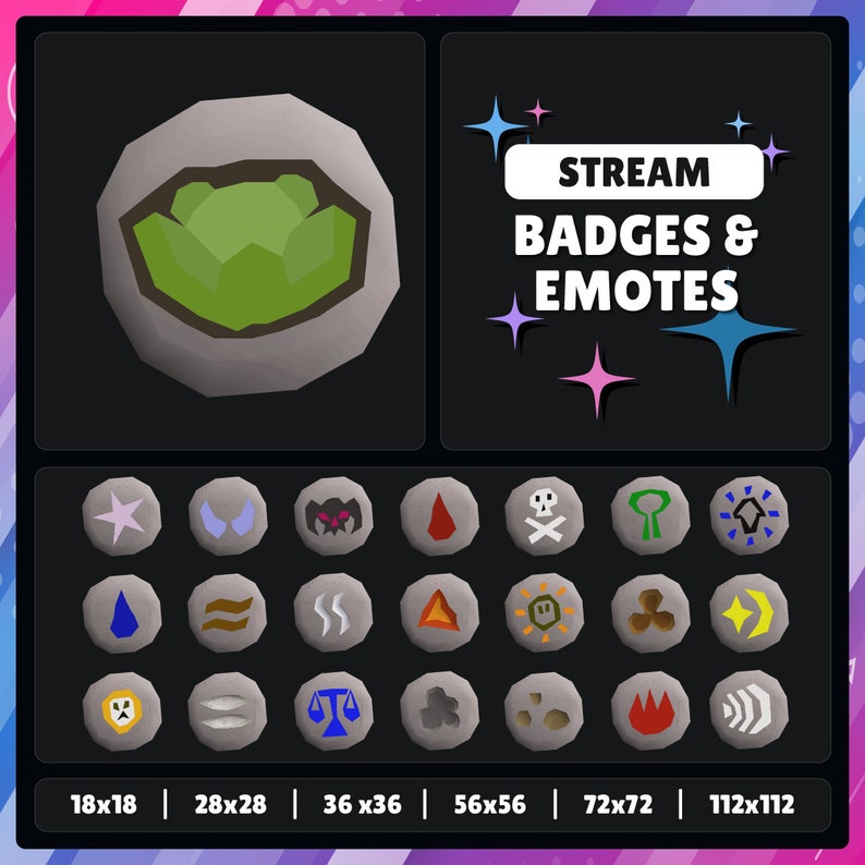 OSRS Runes Stream Badges & Emotes (digital File) - Etsy