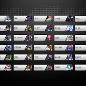 Overwatch Characters | 30 Panels | Twitch - Kick - Youtube | Streaming ...