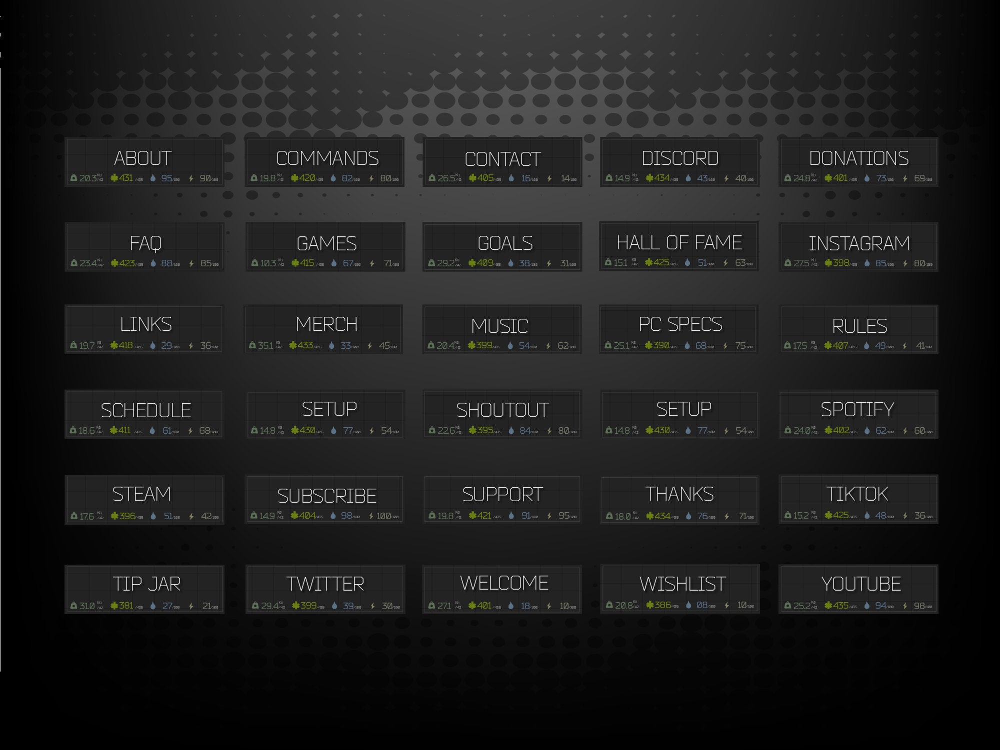 Tarkov Hub | 30 Panels | Twitch - Kick - Youtube | Streaming| EFT - Etsy