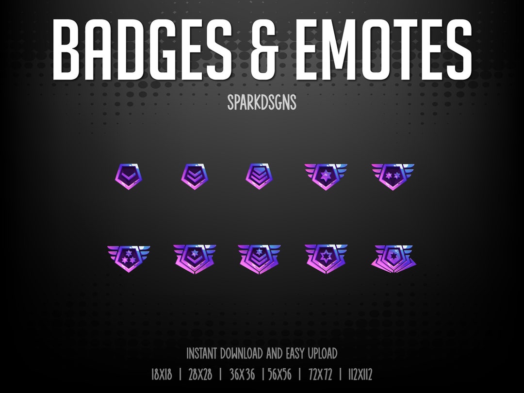 Military Badge Rank Purple Twitch Youtube Discord Kick Sub Badges ...