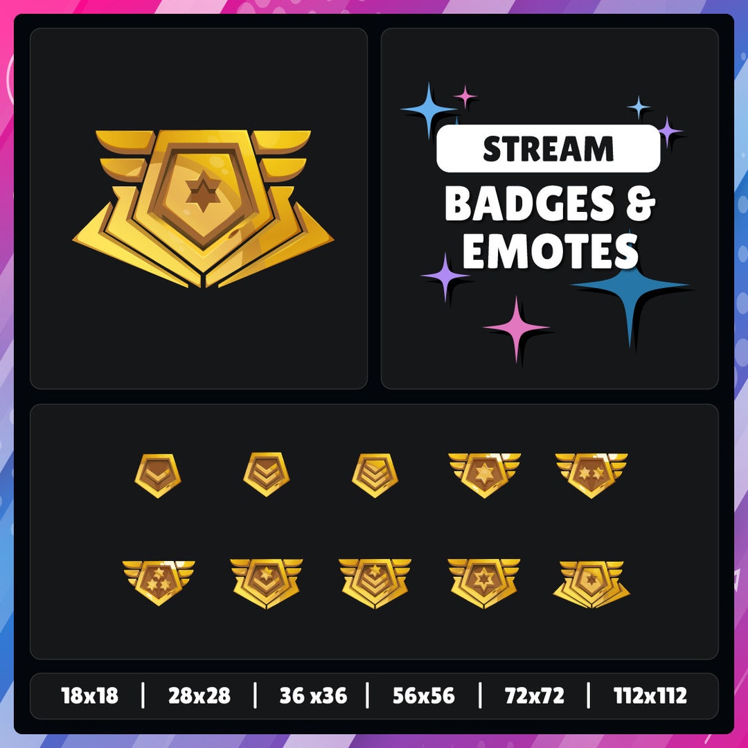 Military Badge | Rank | Gold | Twitch - Youtube - Discord - Kick | Sub ...