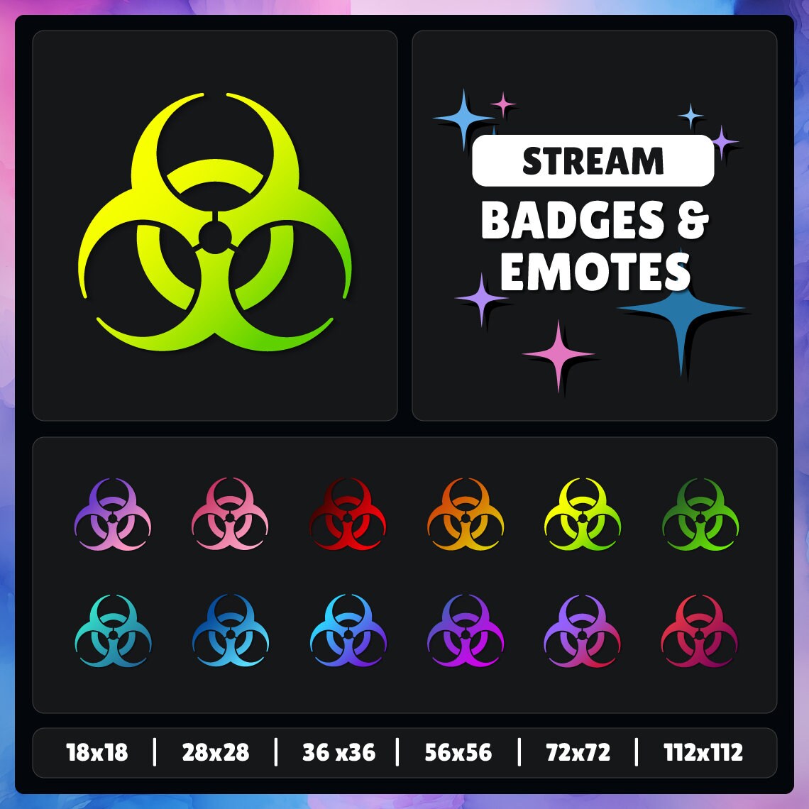 Toxic Biohazard Twitch Youtube Discord Kick Sub Badges Points Bits ...