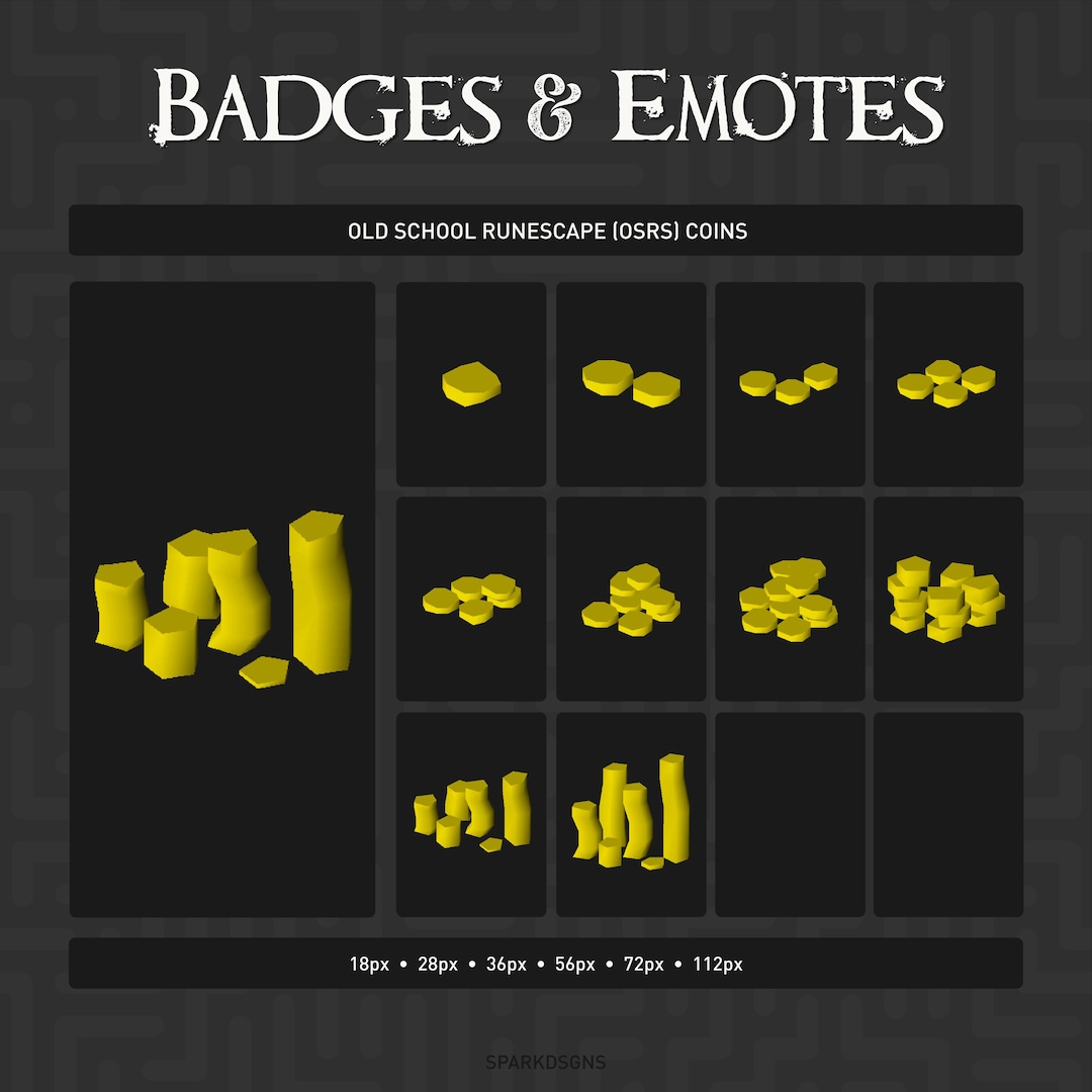 OSRS Coins Stream Badges & Emotes (digital File) - Etsy