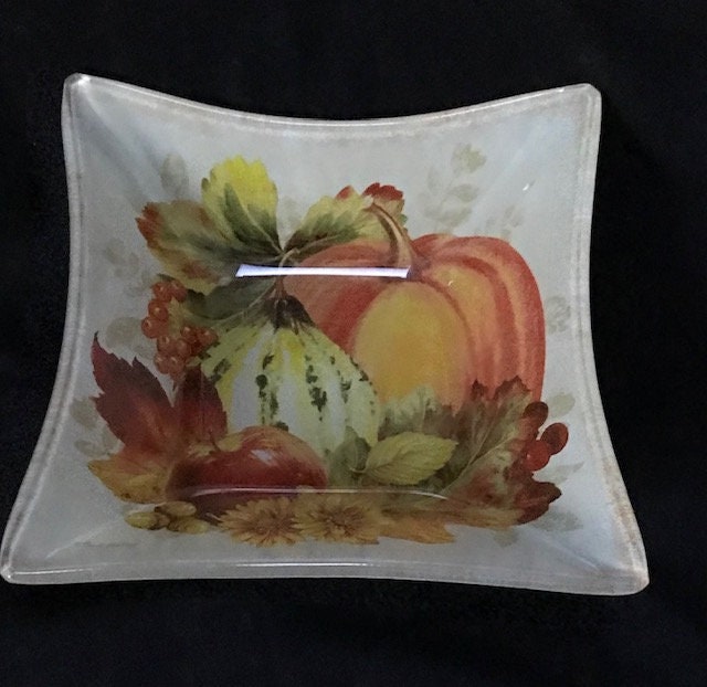 Set of 4 Prima Designs Autumn Pumpkin Dishes Bowls Glass - Etsy