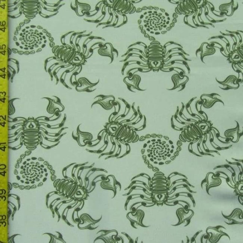 Scorpions Print on Polyester Spandex, 4 Way Stretch, Multi-colored ...