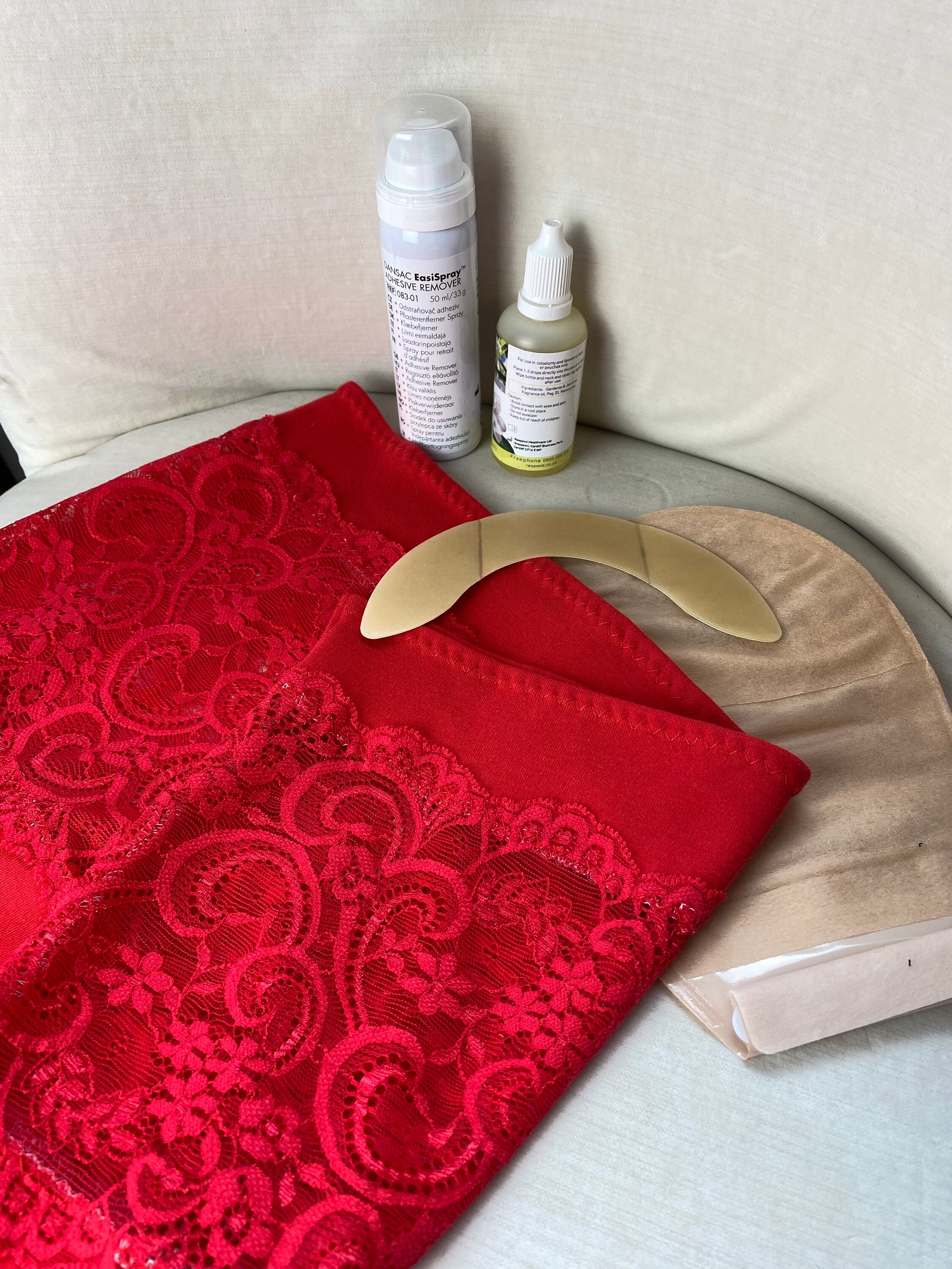 Red Holli Ostomy Lingerie: Handmade Stoma Bag Cover With Hidden Support ...