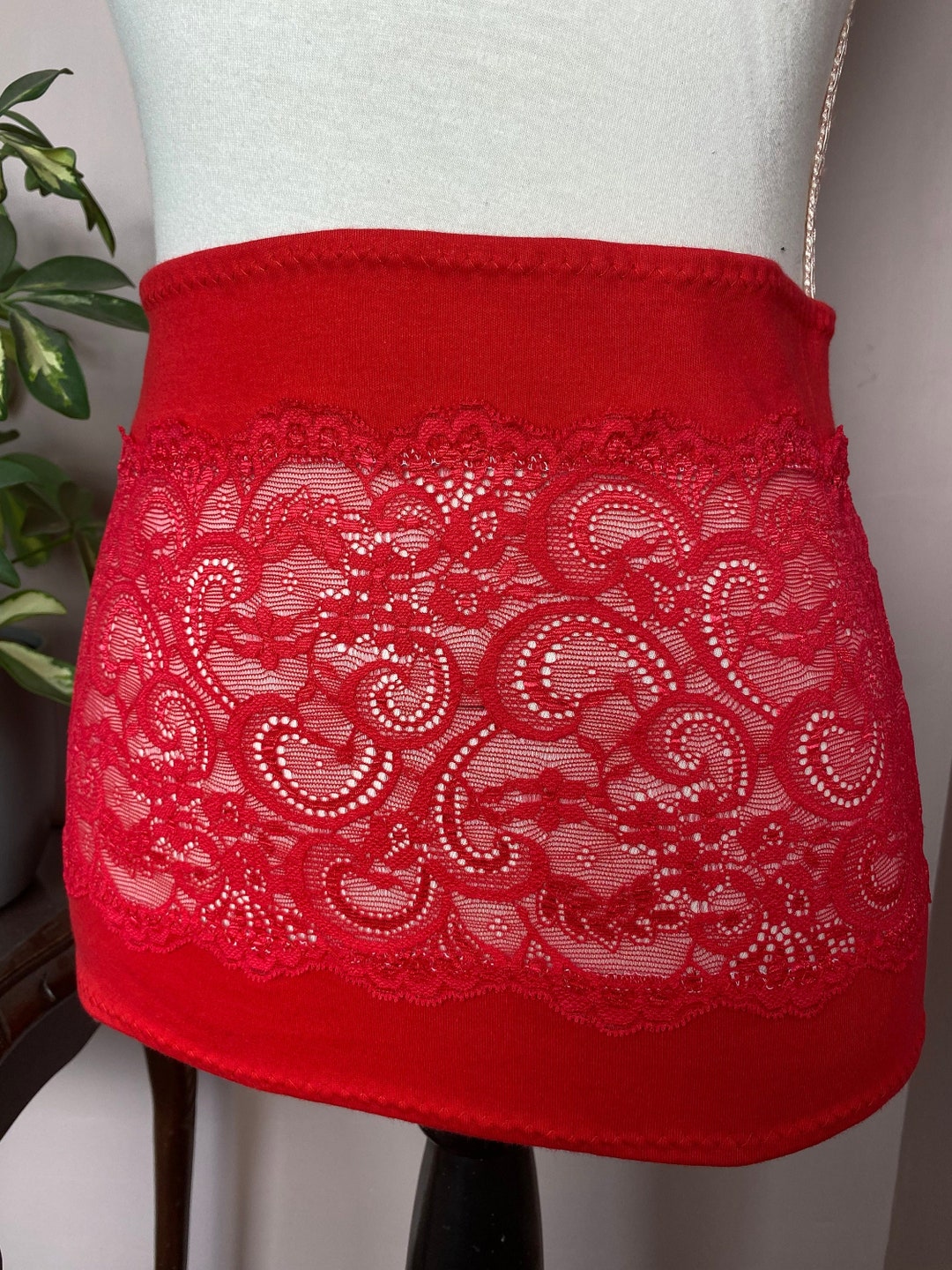 Red Holli Ostomy Lingerie: Handmade Stoma Bag Cover With Hidden Support ...