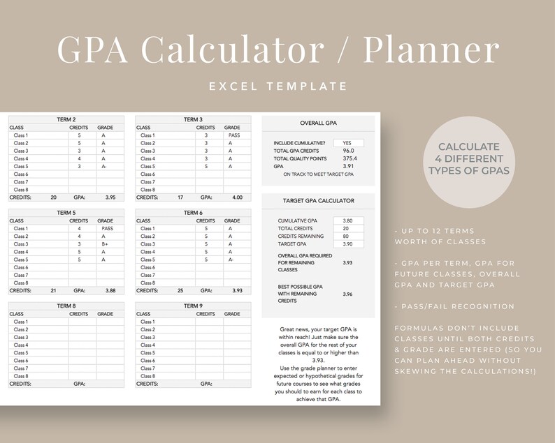 GPA Calculator / Tracker target GPA Calculator Reflections Sheet 12 ...