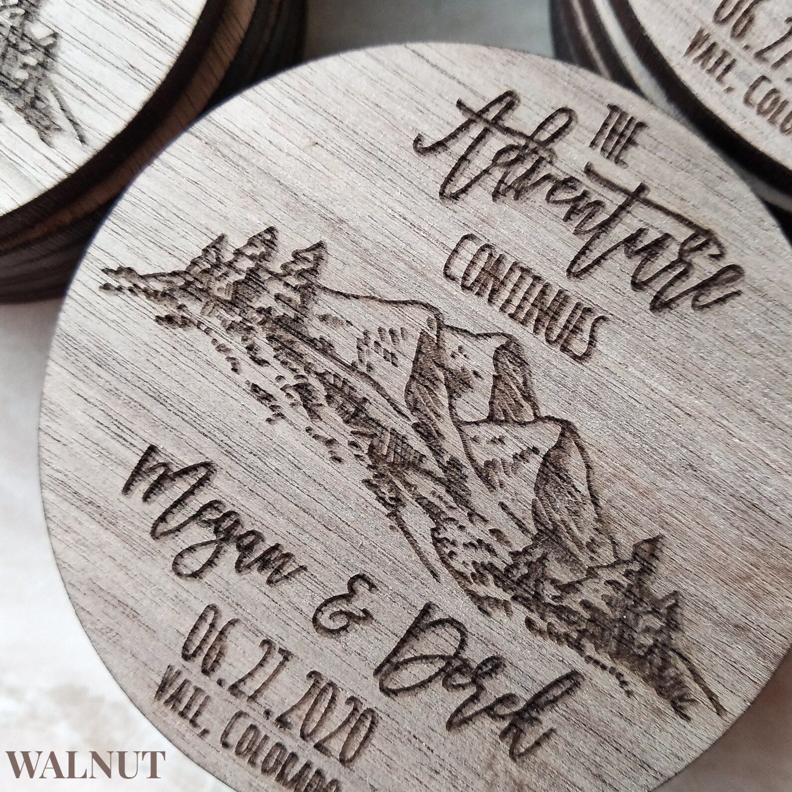Rustic Mountain Wooden Wedding Save the Date Magnets - Etsy
