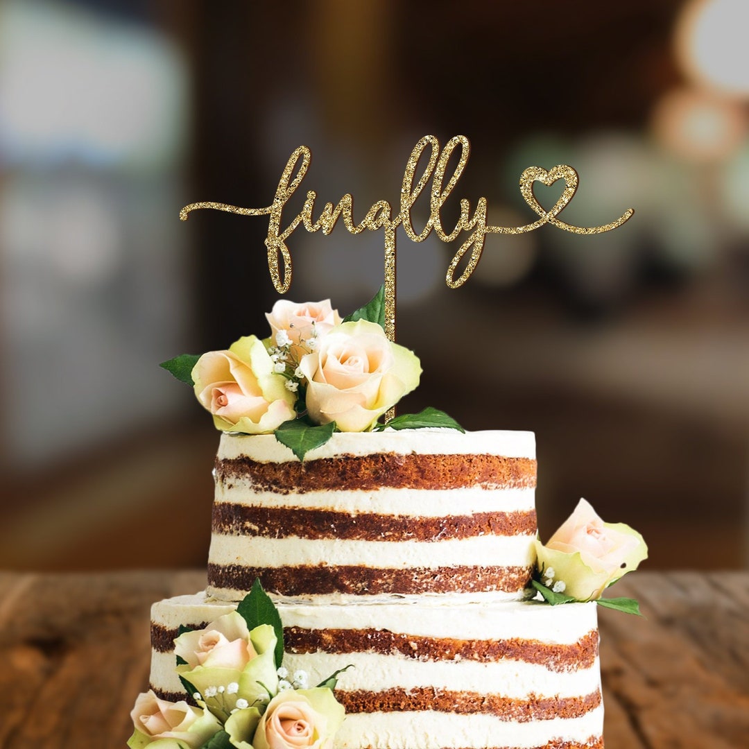 Finally Rustic Wooden Wedding Cake Topper Bridal Shower Cake Topper ...