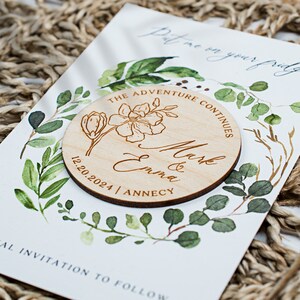 Save the Date Magnets With Cards , Greenery Save the Dates, Wood Save ...