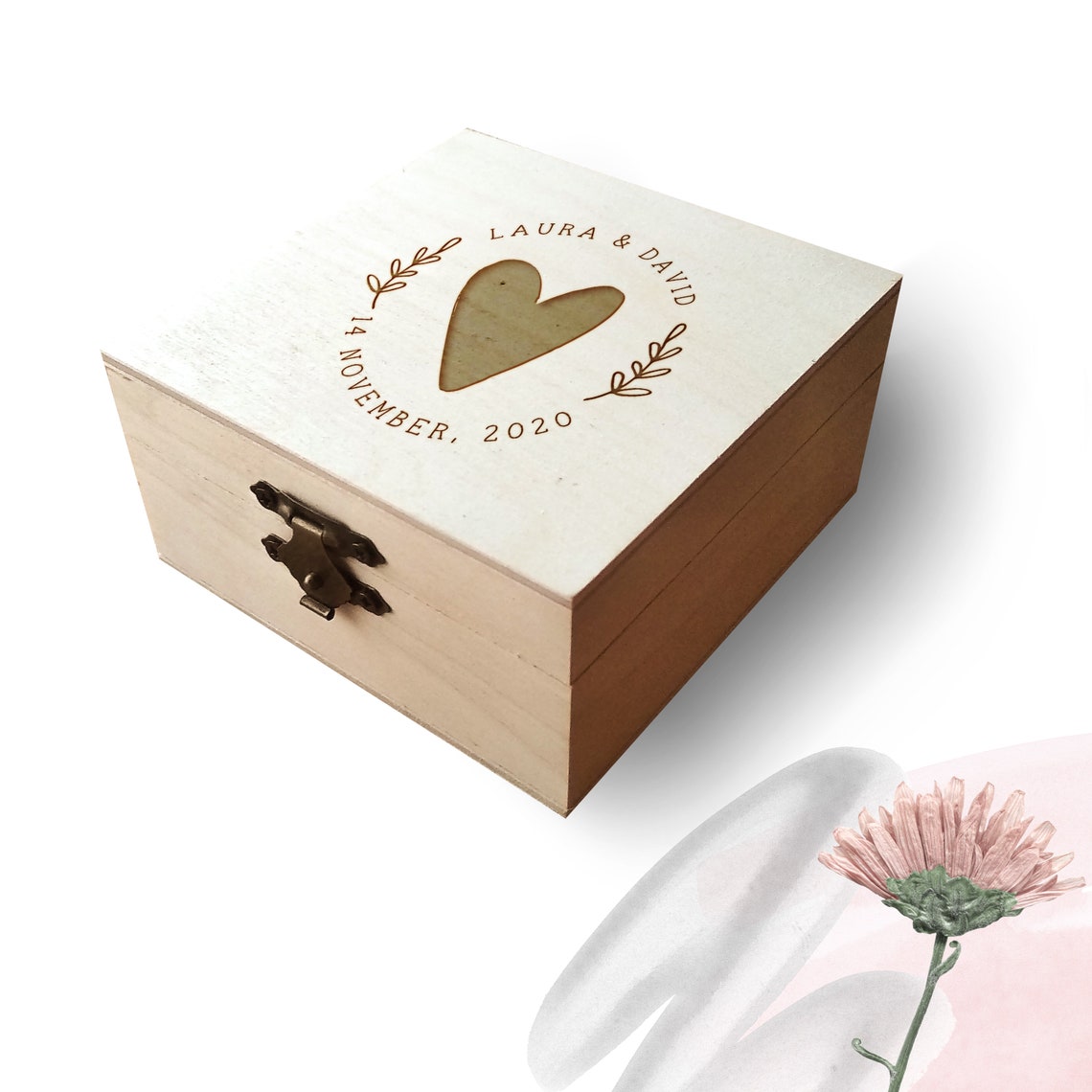 Engraved Wedding Ring Box Wooden Ring Box Wedding Gift Ring | Etsy