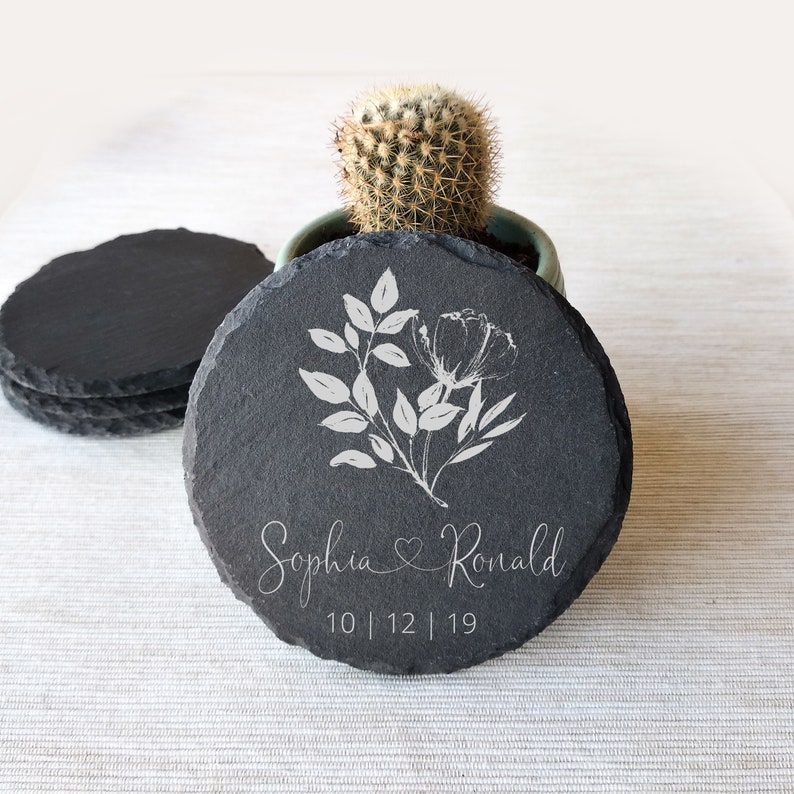 Personalized Slate Coasters Drink Coasters Coaster Set - Etsy