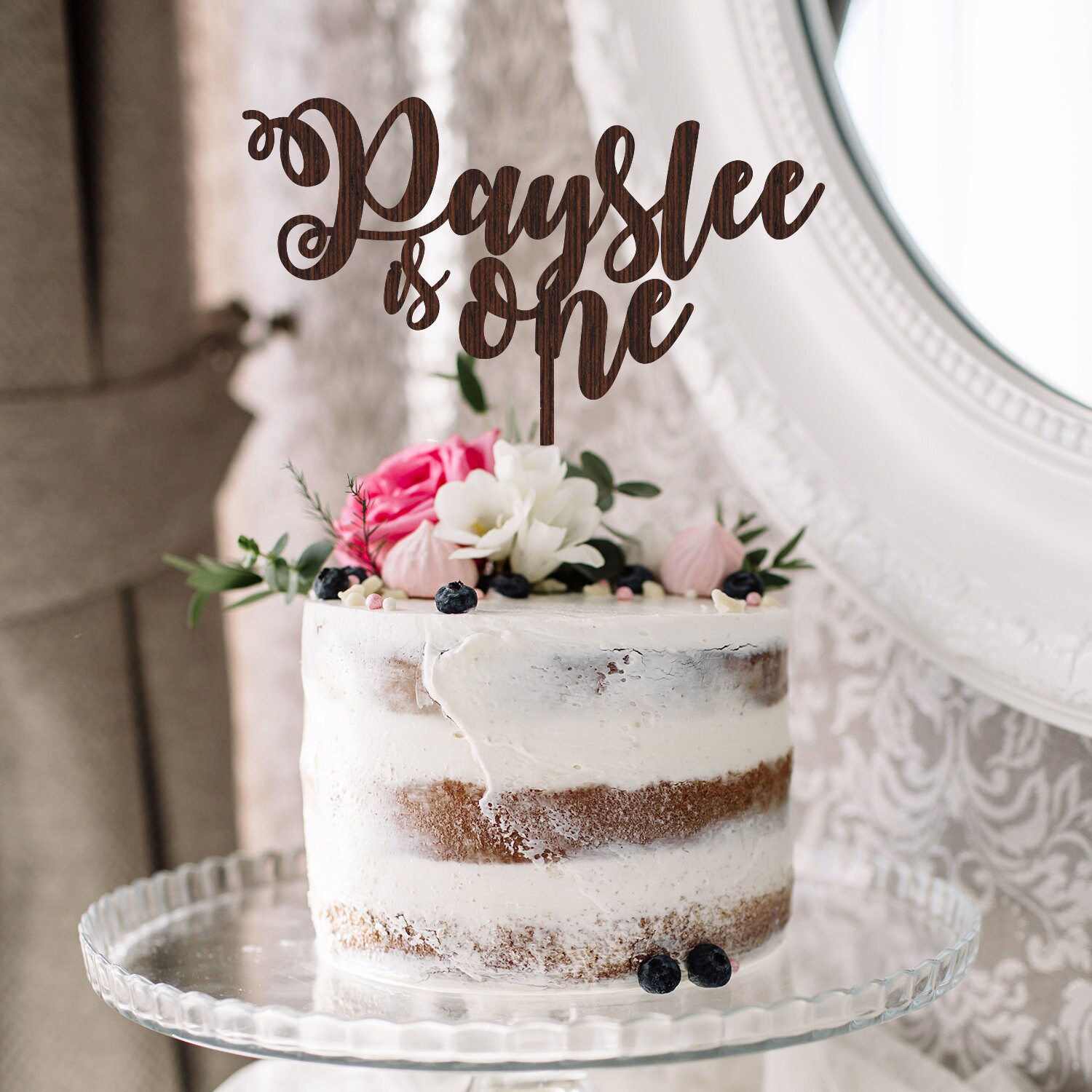 Custom Birthday Cake Topper One Cake Topper Custom Name Cake | Etsy