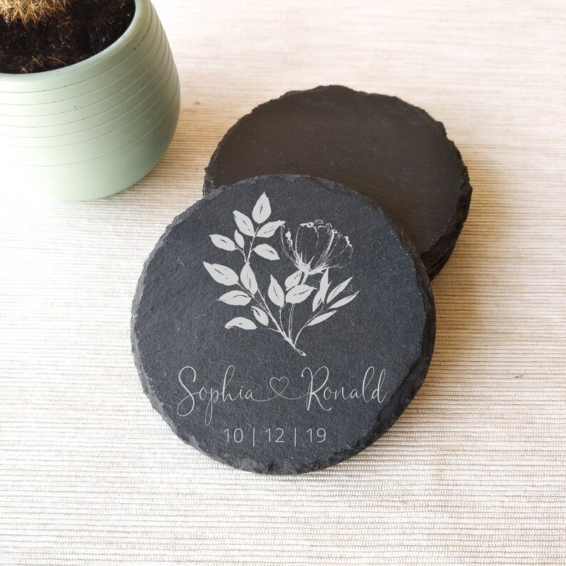 Personalized Slate Coasters Drink Coasters Coaster Set - Etsy